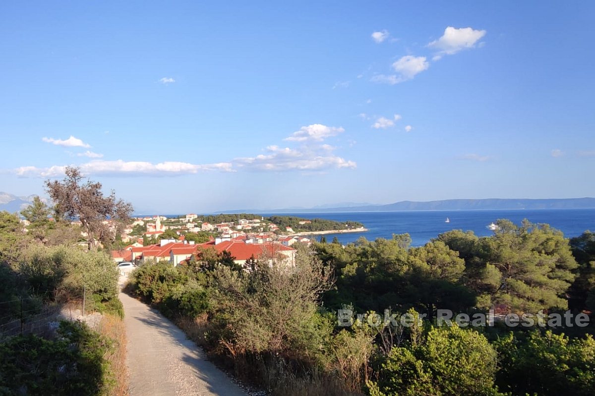 Brač - Building plot with sea and island view